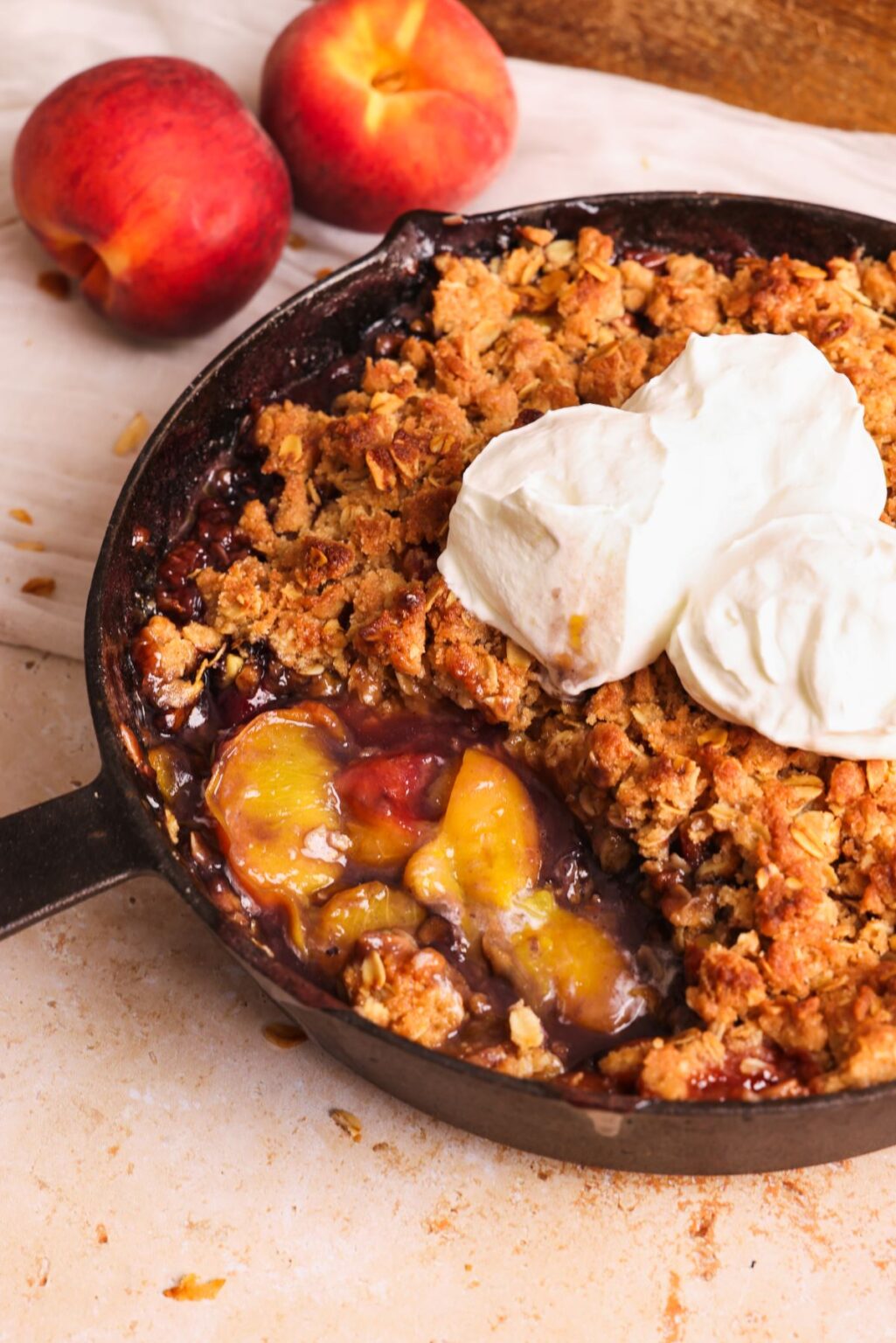Easy Peach Crumble (Crisp) - BAKE WITH ZOHA