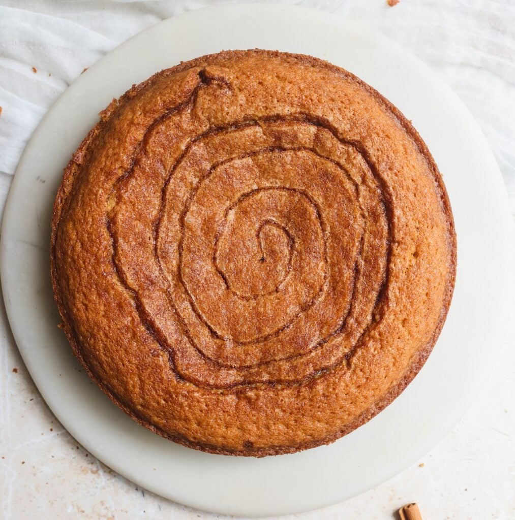 Cinnamon Roll Swirl Cake With Cream Cheese Icing - BAKE WITH ZOHA